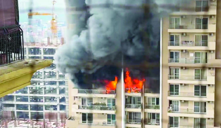 Noida Sector 75: Fire breaks out in 12th-floor flat, family rescued