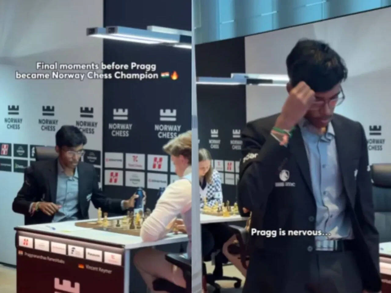 Seconds before becoming Norway Chess champion: Watch what ...