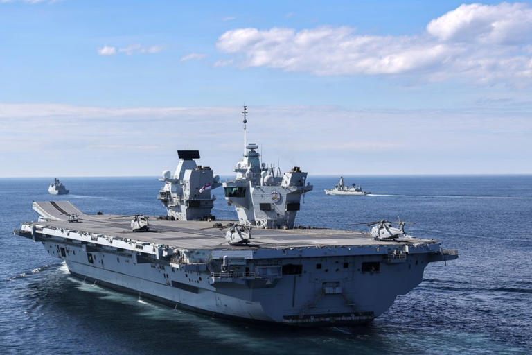 Royal Navy's flagship aircraft carrier left 'marooned' after breaking ...