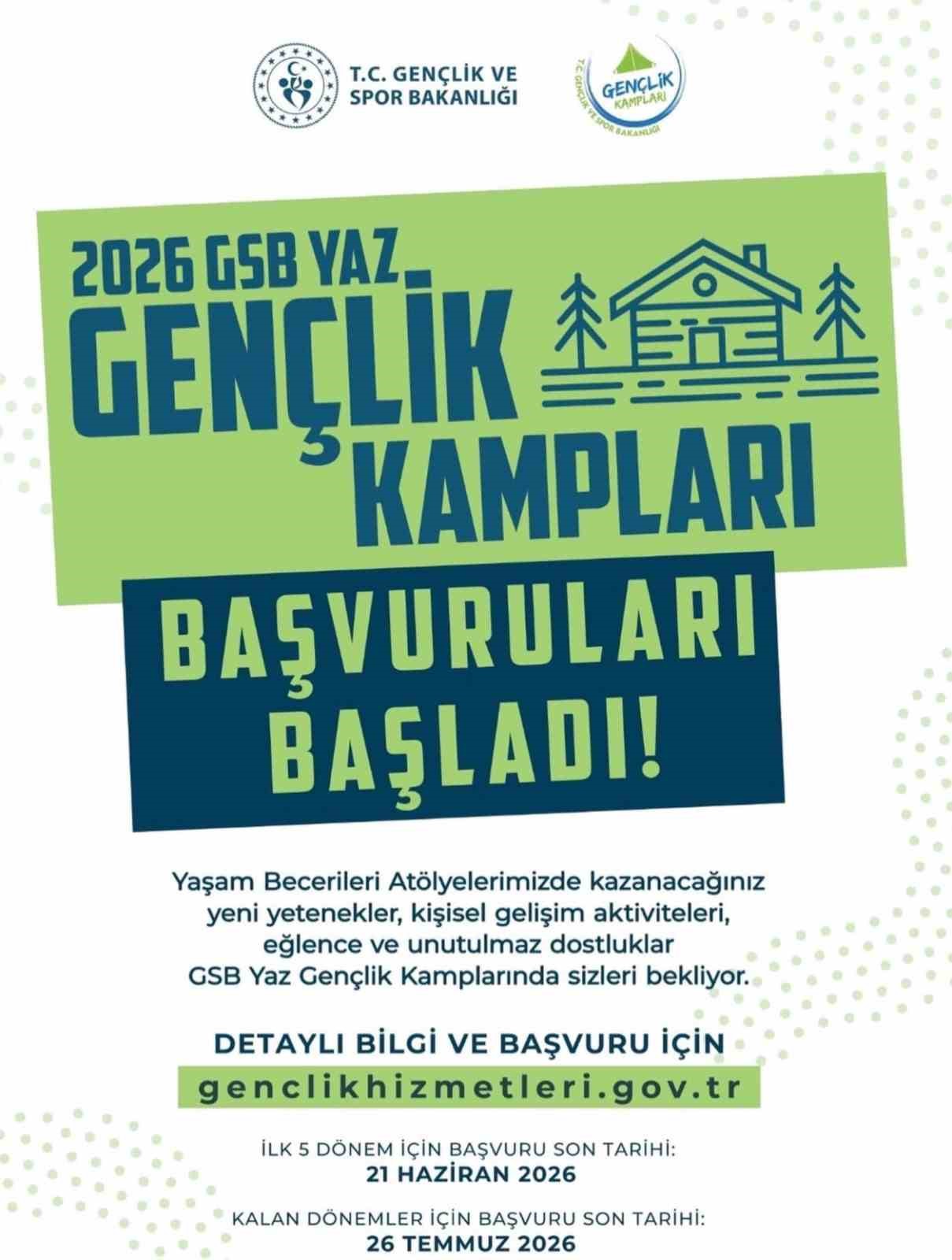 GSB yaz gençlik kampları için başvurular başladı