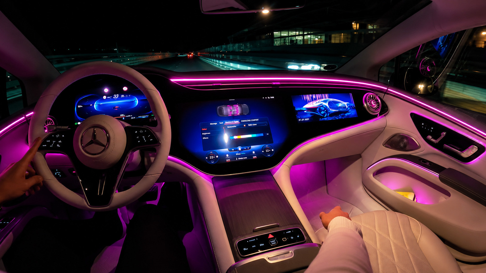 Mercedes EQS 580 POV night drive feels futuristic