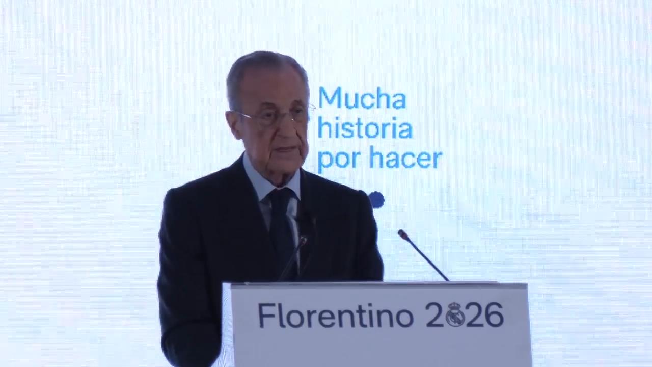Real Madrid presidential candidate Florentino Perez delivers his final ...