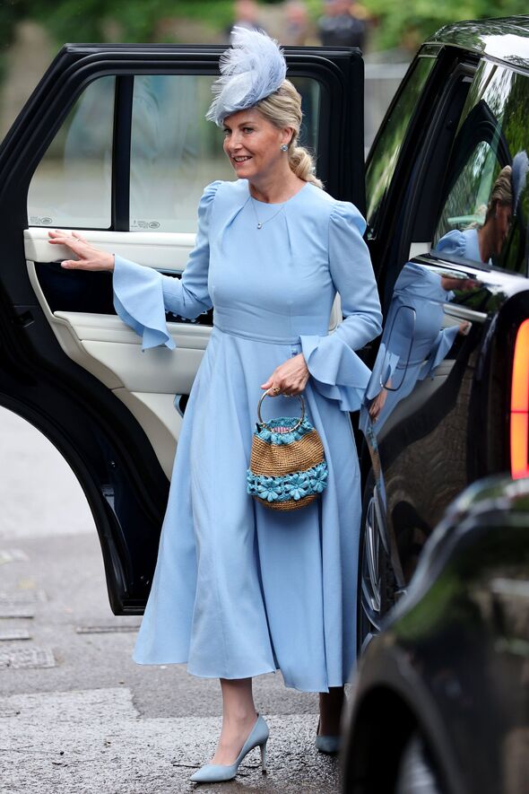 Duchess Sophie wows in blue as she arrives at Peter Phillips' and ...