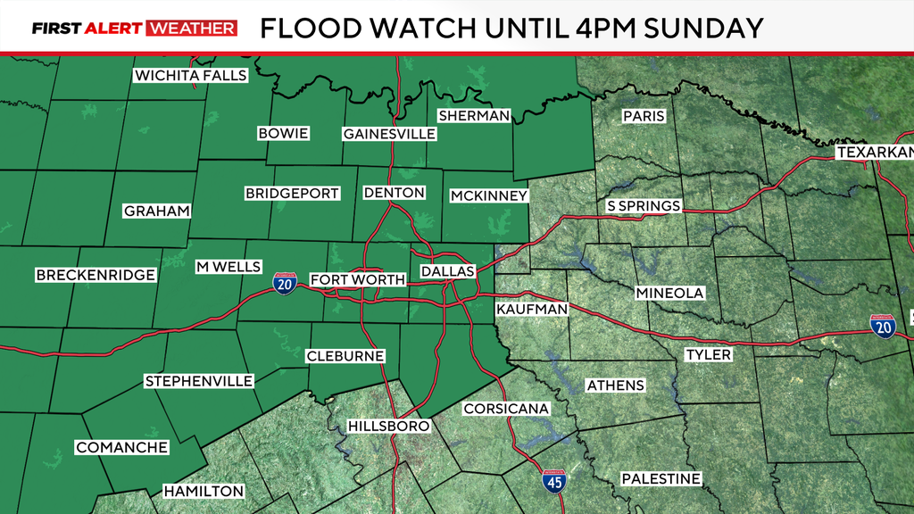 Flood watch in effect as rounds of heavy rain move through North Texas ...