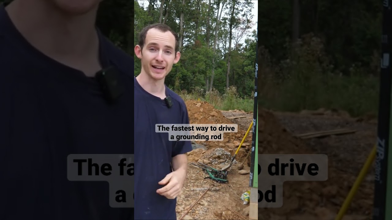 Drive a grounding rod safely during electrical installation