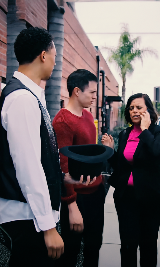 Rich Karen steals from homeless magician