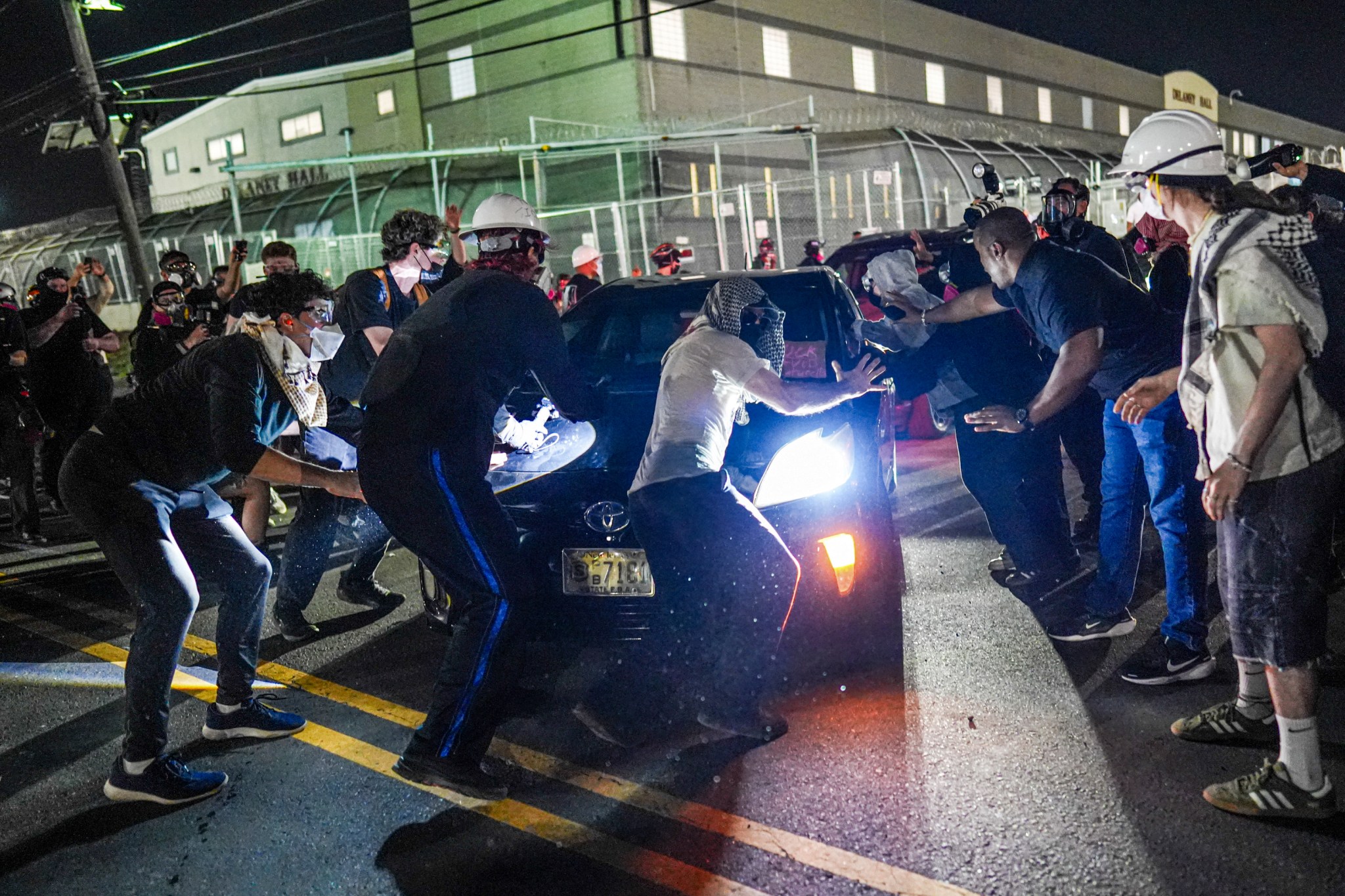 Videos show violent clashes, arrests at Delaney Hall ICE protest