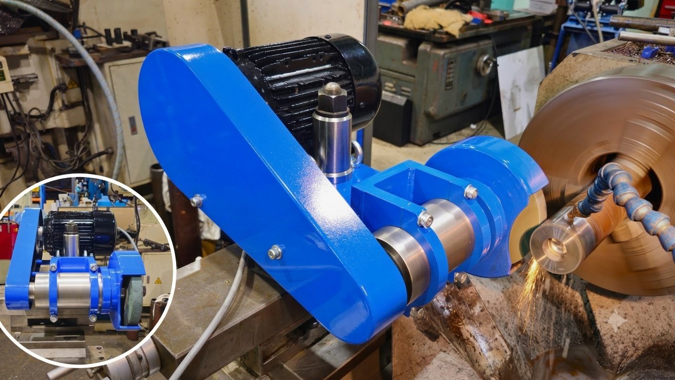 Testing a tool post grinder on the lathe