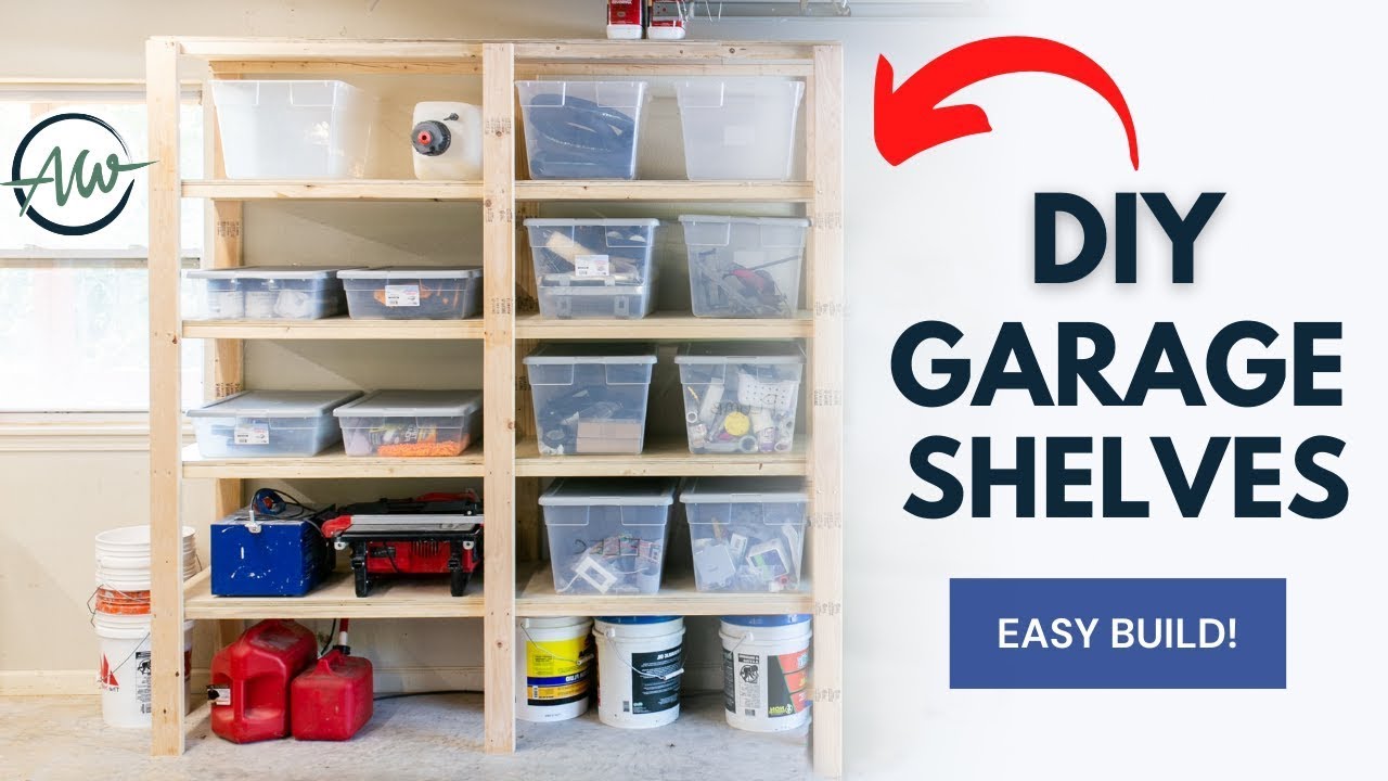 Easy DIY garage shelf storage system