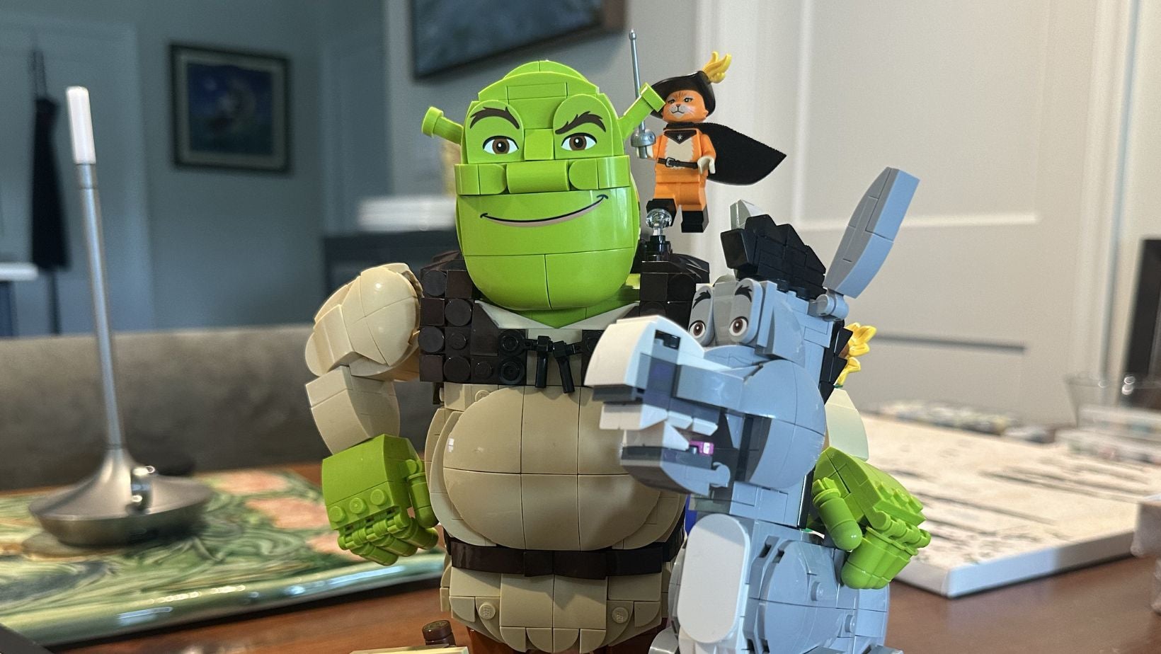 We build LEGO Shrek, Donkey, and Puss in Boots, a plastic homage to the ...