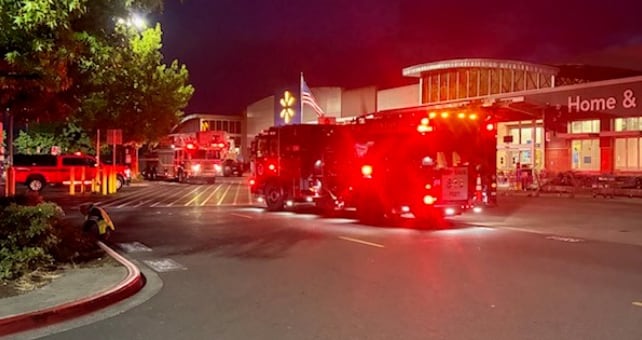 Someone set clothing on fire inside the Renton Walmart