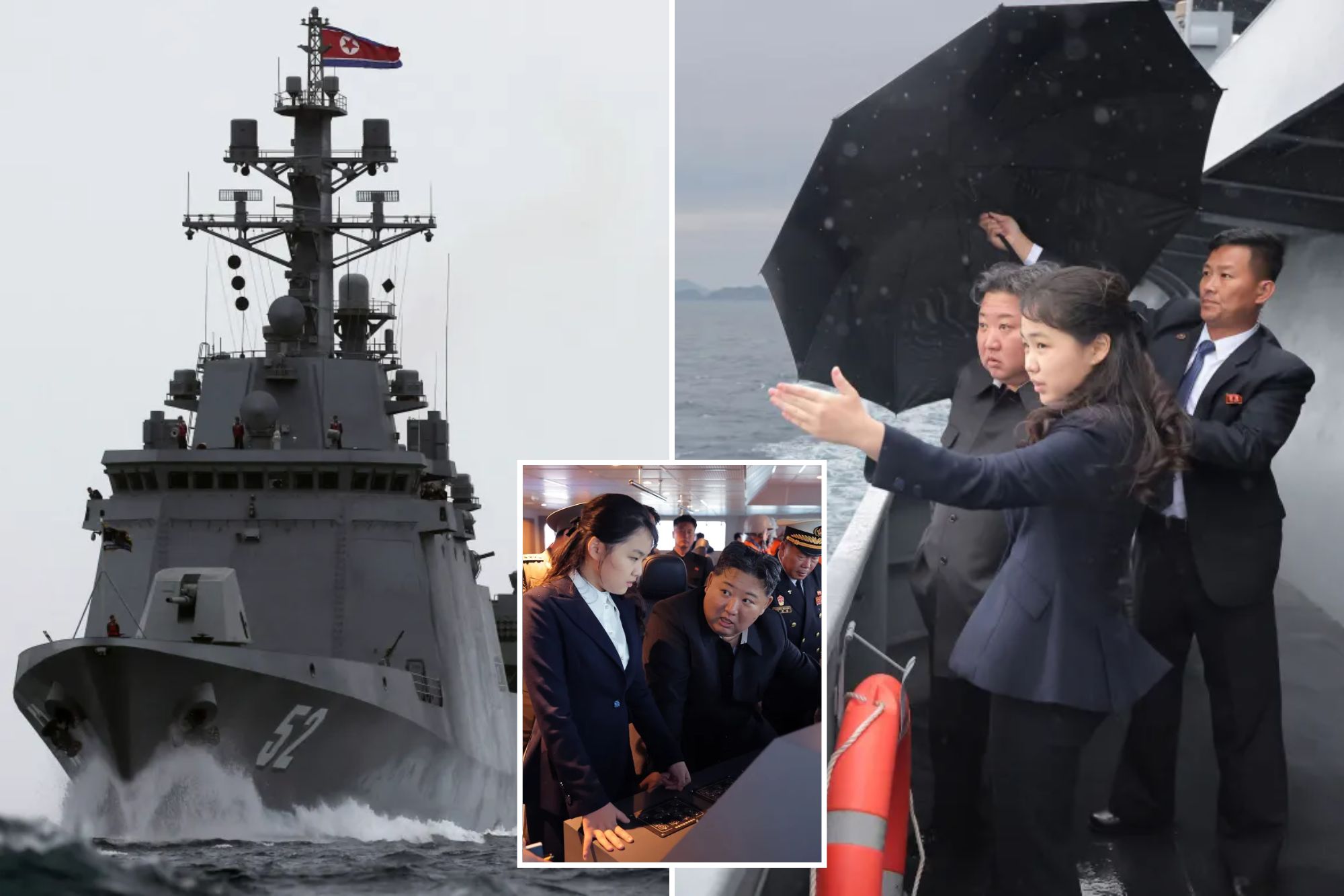North Korean leader Kim Jong Un showcases new warship with daughter ...