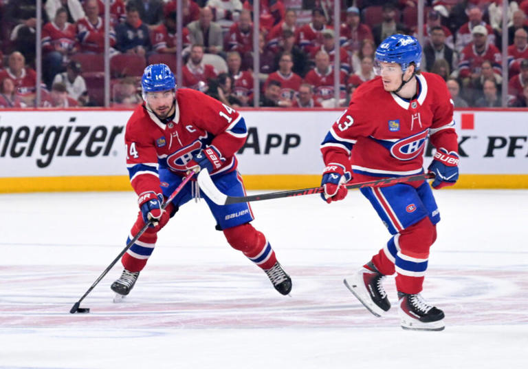 Nick Suzuki and Cole Caufield share special trophy surprise moment in ...