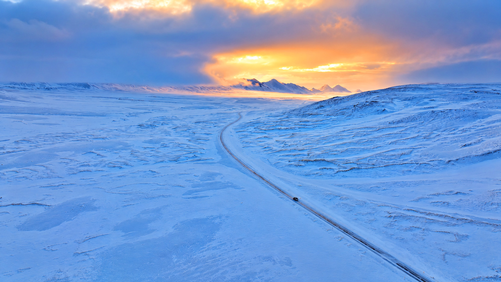 Endless Siberian snowfields near one of the coldest cities on Earth