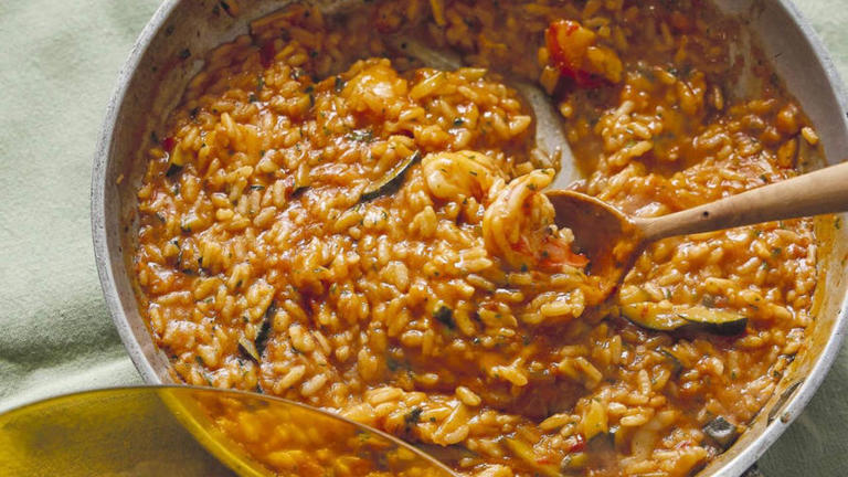 Prawn and courgette risotto recipe