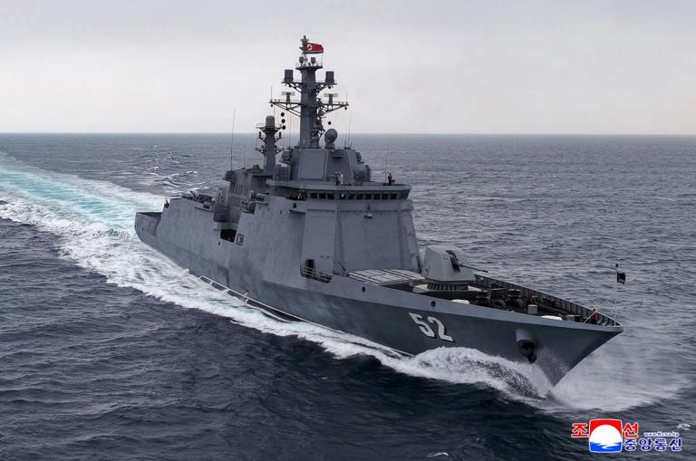 North Korean leader Kim Jong Un showcases new warship with daughter ...