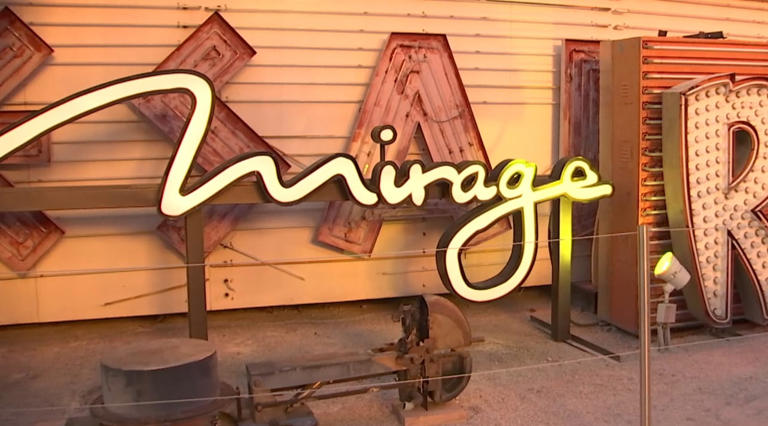 Mirage volcano sign finds new home at Neon Museum Las Vegas