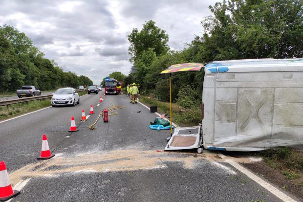 A34 crash near Oxford involving hazardous materials caused delays