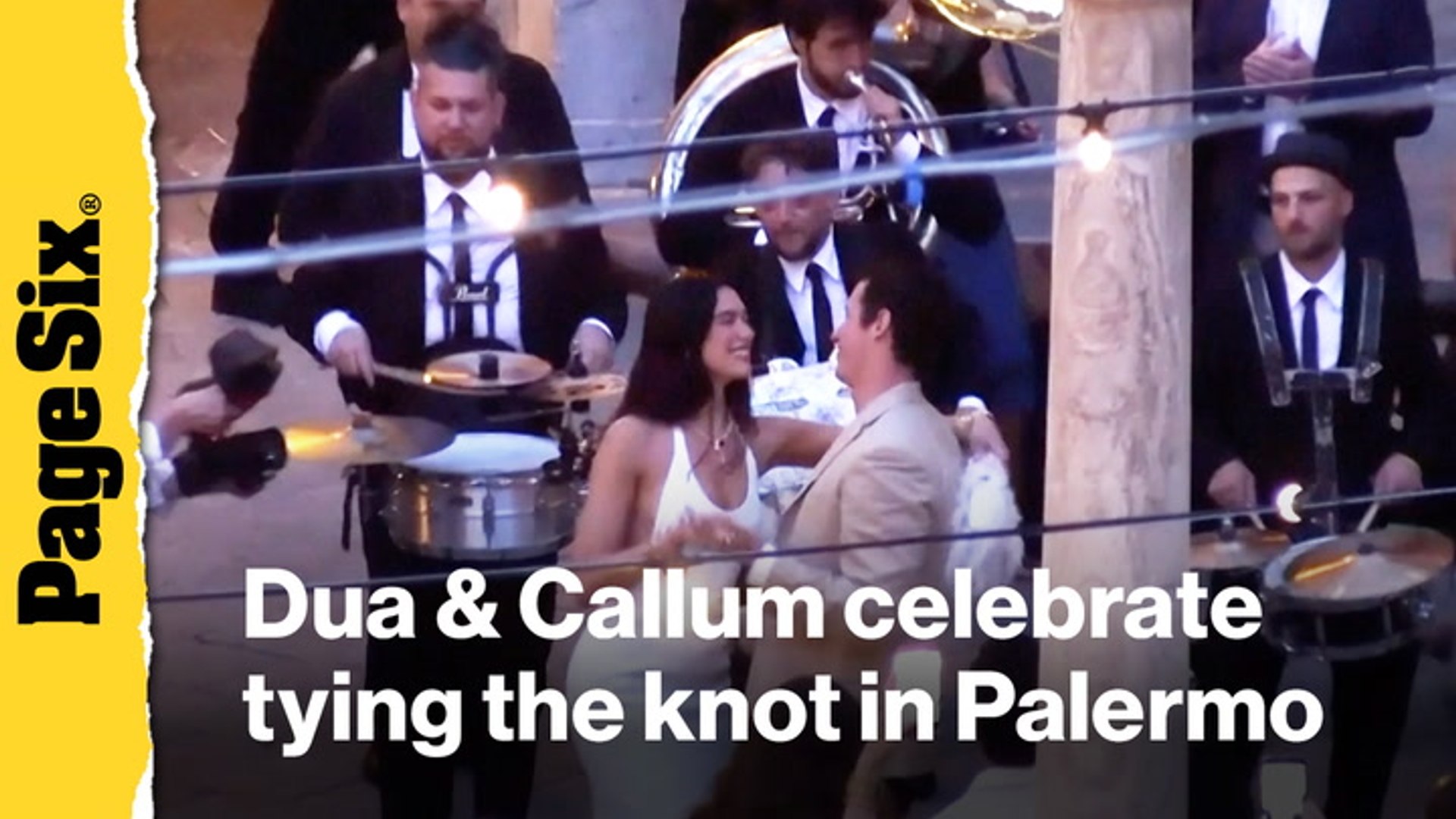 Watch Dua Lipa and Callum Turner dancing with guests at Sicily wedding ...