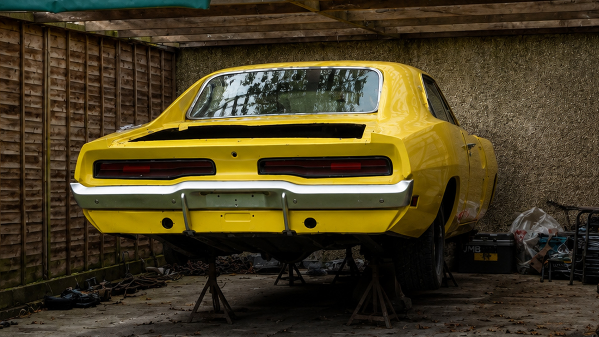 Hidden muscle car found after decades off road