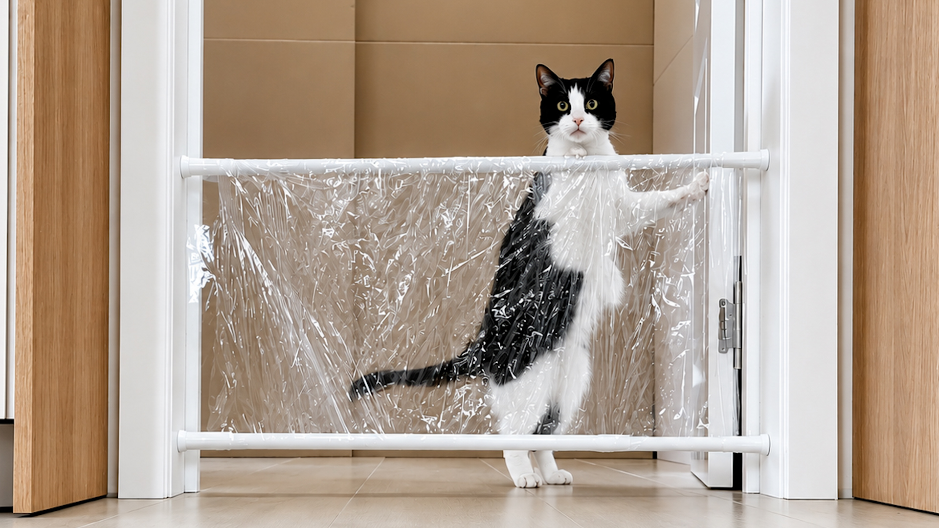 Why is this cat overthinking the exit?