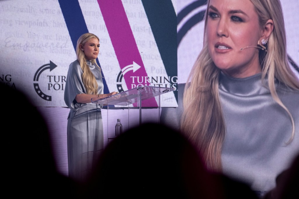 Erika Kirk won’t let heckler ruin Turning Point summit speech as she ...
