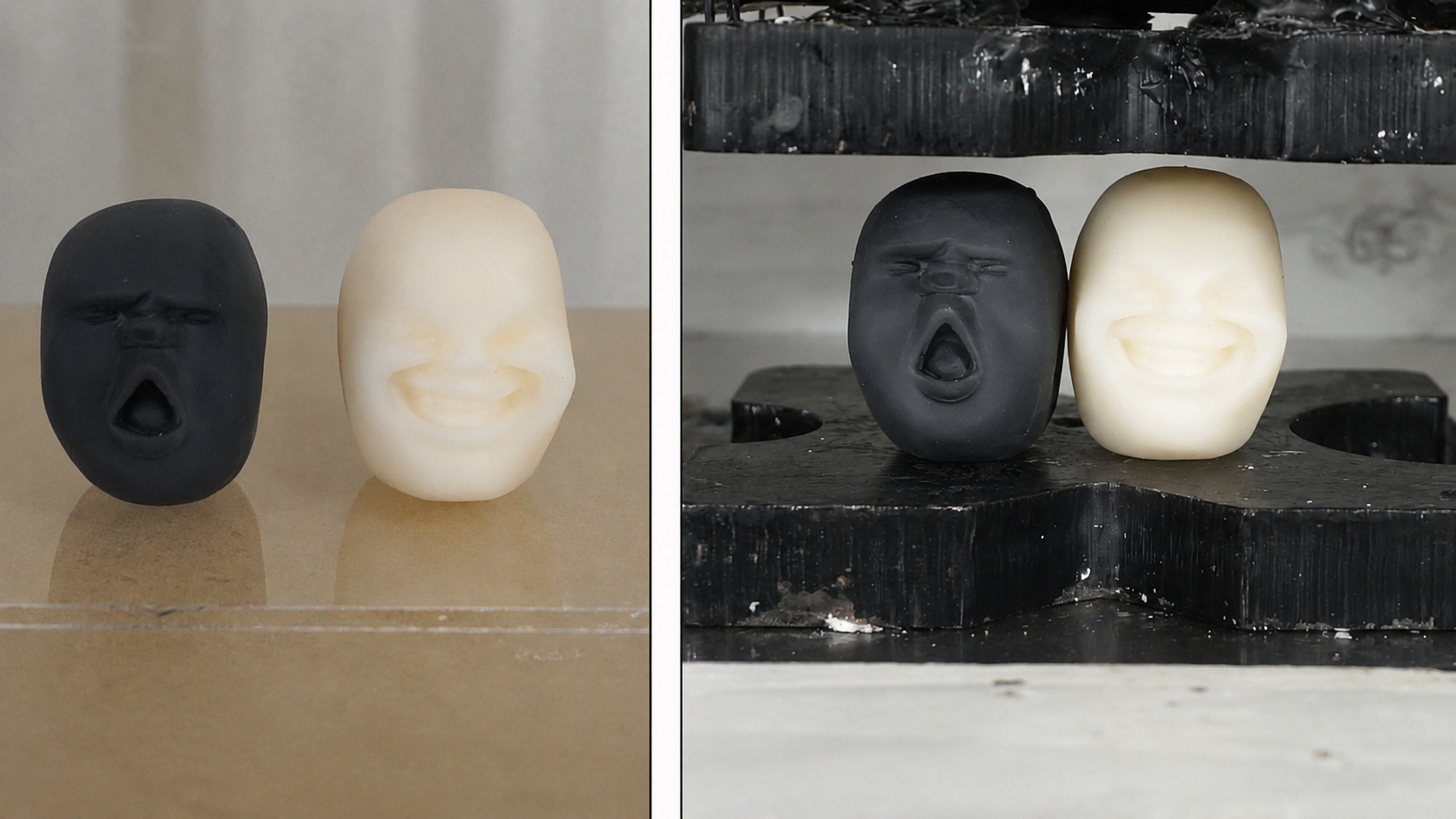 I put Japanese anti-stress balls in a vacuum chamber and hydraulic press