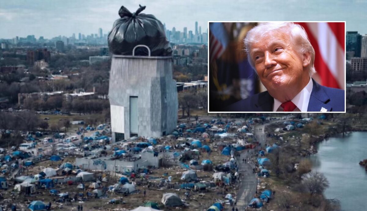 Trump imagines Obama Library will be a giant dumpster surrounded by ...