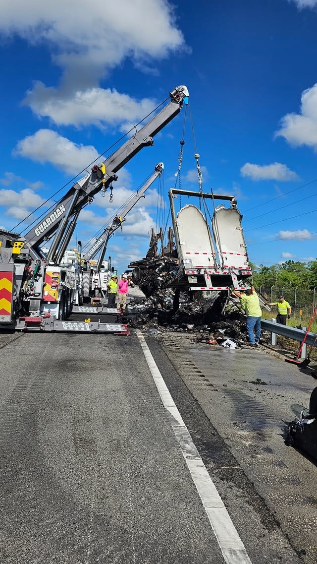 Semi-truck engulfed in flames disrupted traffic on I-75 near Naples