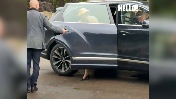 Watch: Princess Anne arrives at Peter Phillips and Harriet Sperling's ...