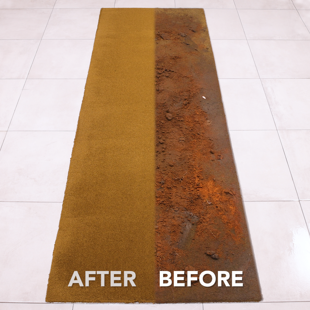 Muddy rug satisfying cleaning transformation! 💧💦