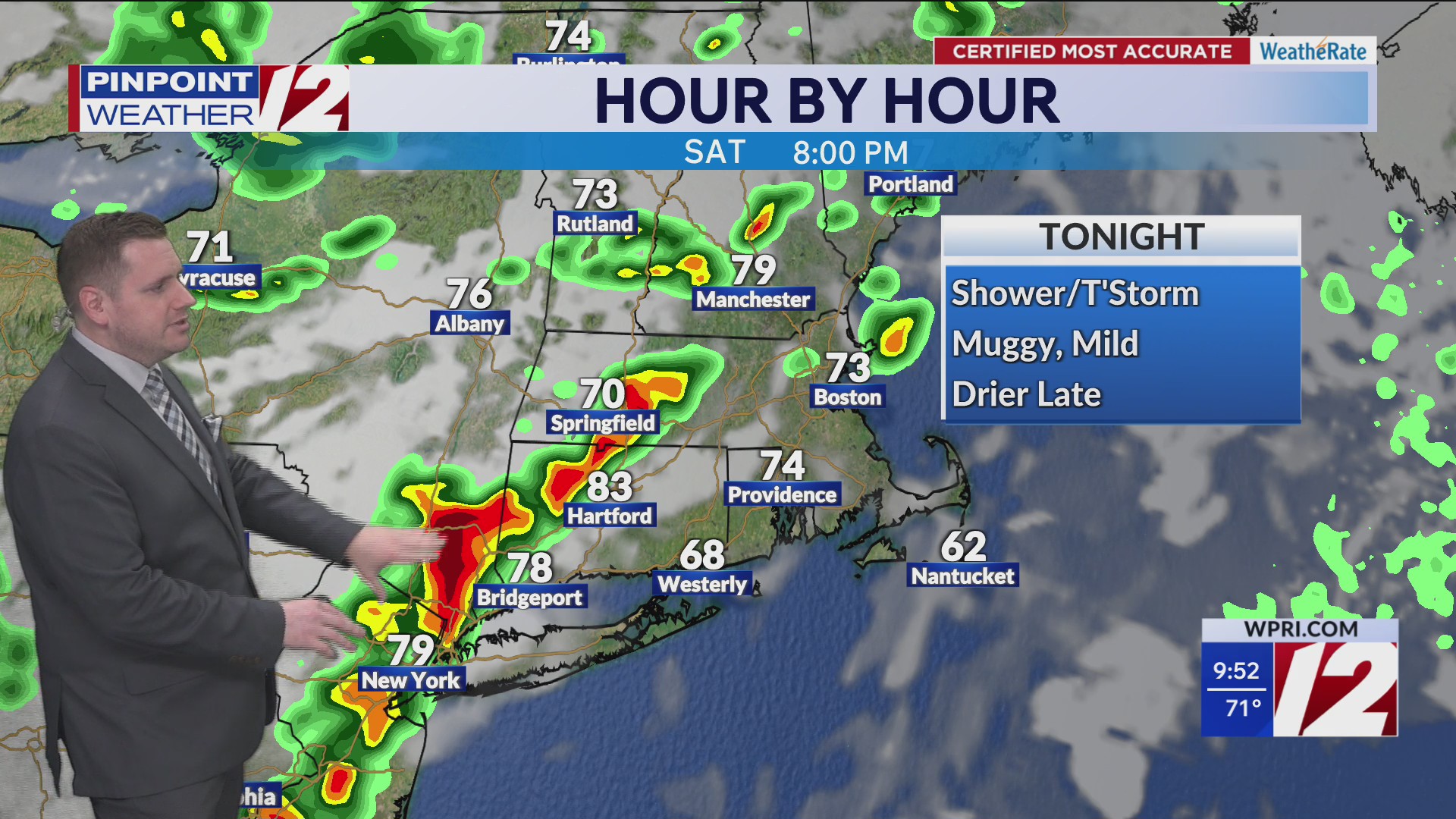 WPRI 12 weather forecast 6/6/26: Muggy, humid today; sct'd storms this ...