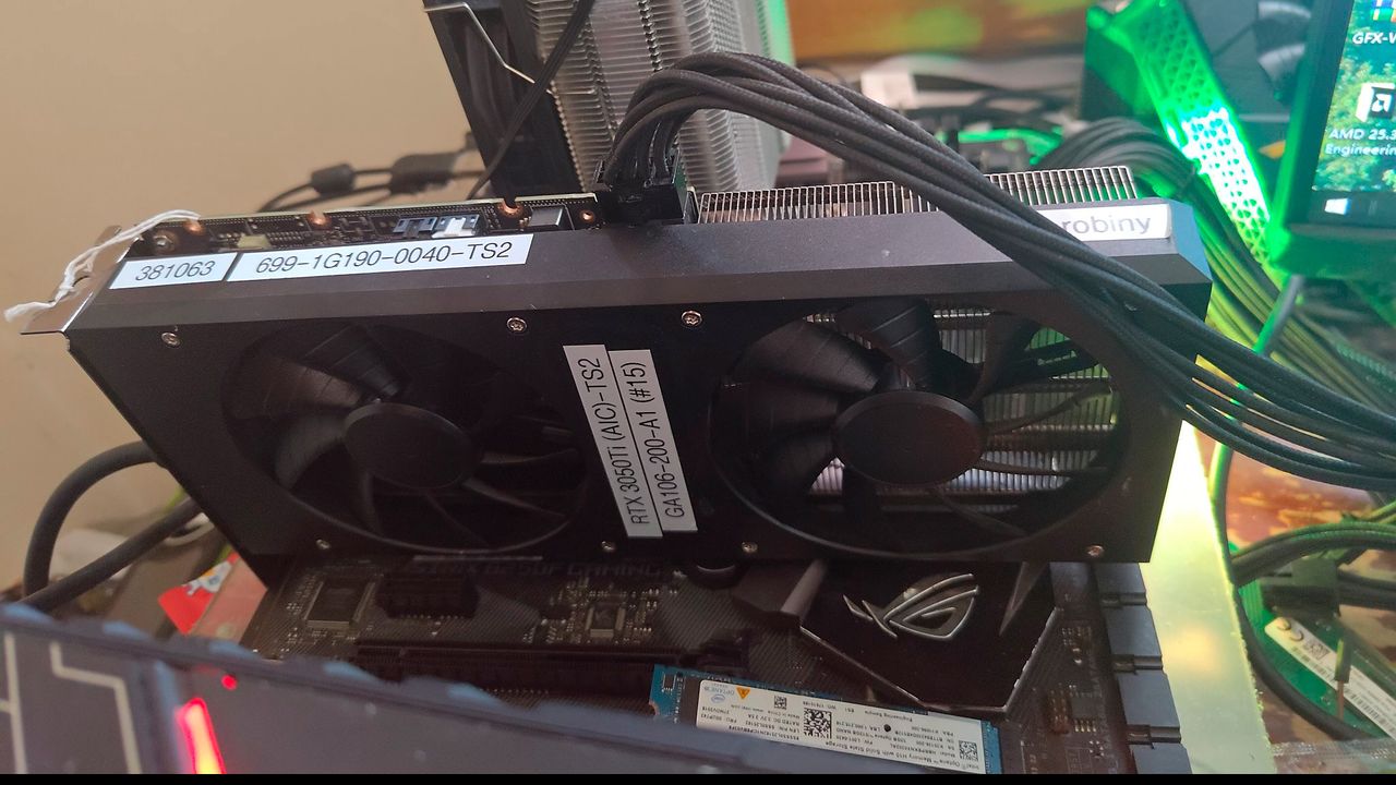 Unreleased RTX 3050 Ti engineering sample appears in photos and benchmarks