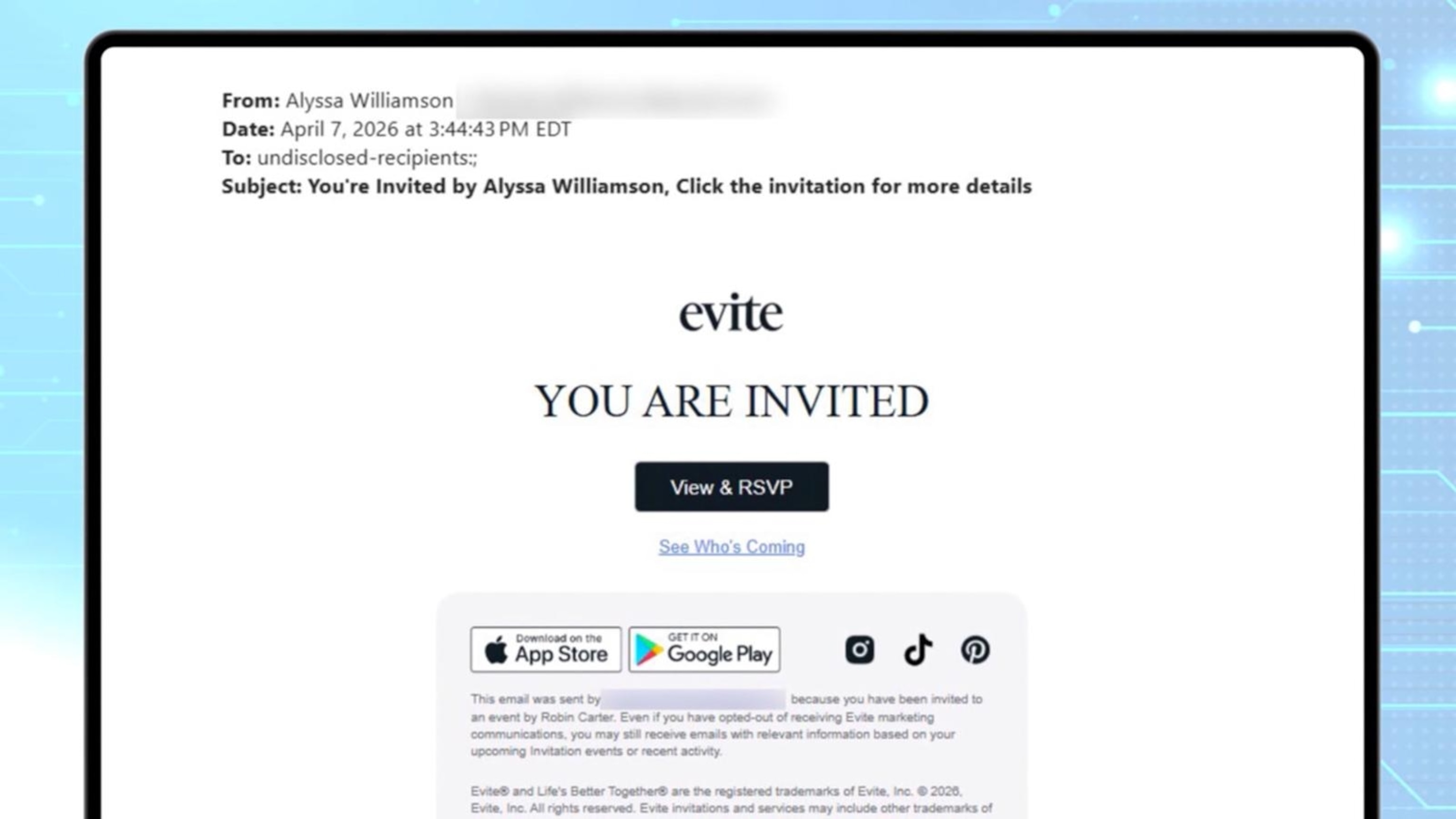 FTC warns of fake online invitation scams