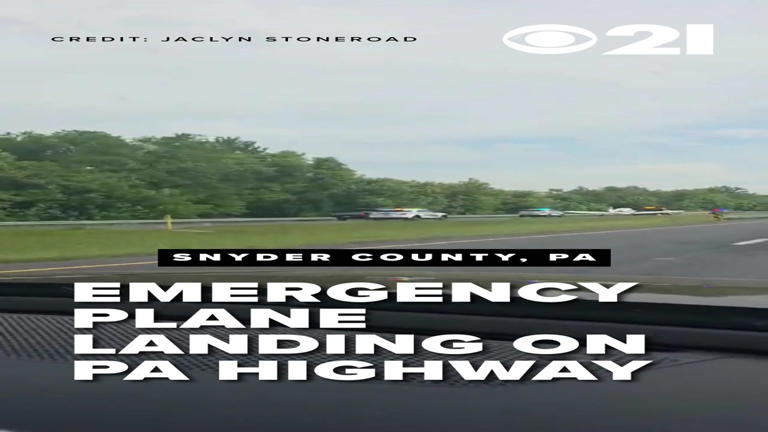 No one injured after plane makes emergency landing on Pennsylvania highway