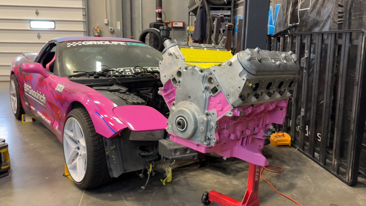 My built LS Corvette engine gets installed