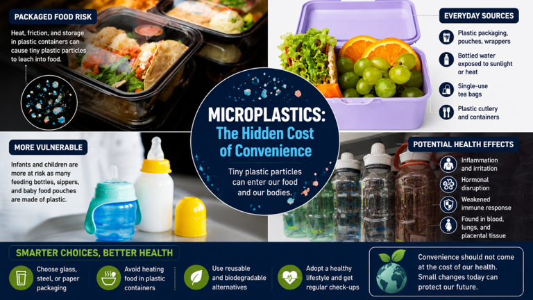 The hidden cost of convenience in packaged foods is microplastics