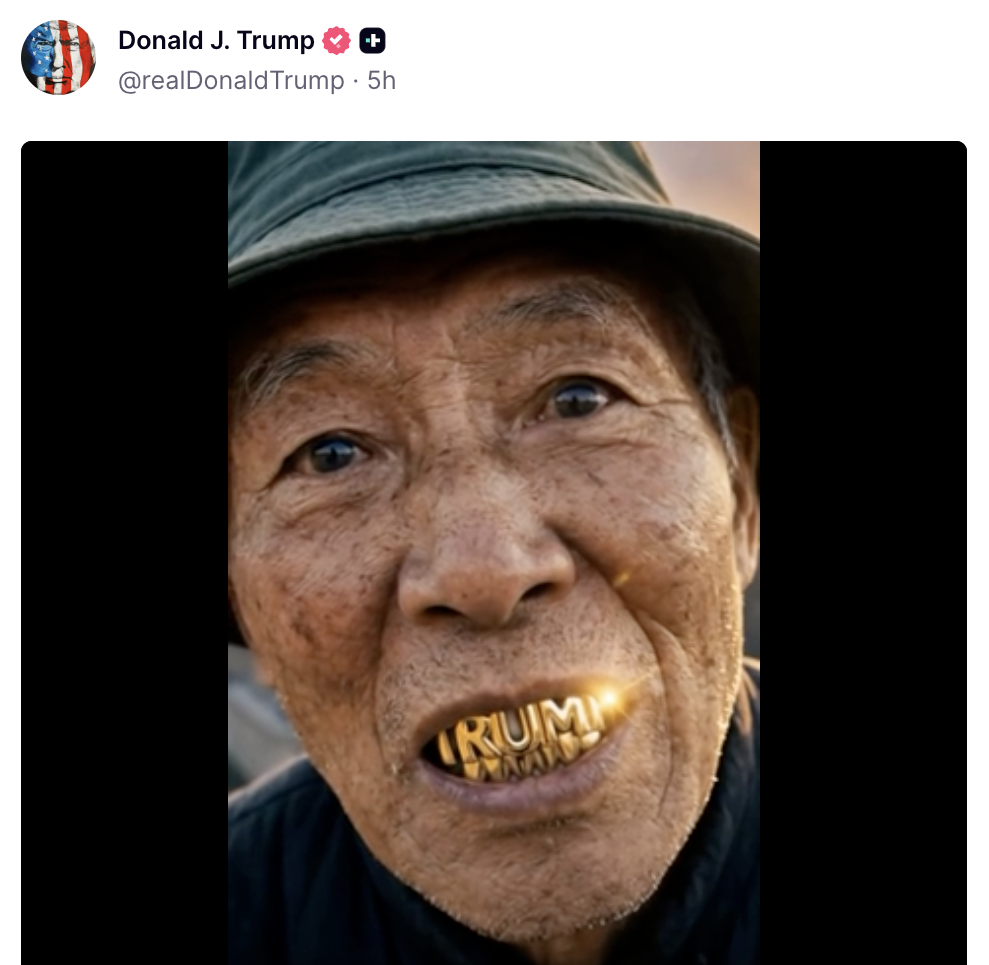 Trump posts video of AI-generated characters from around the world ...