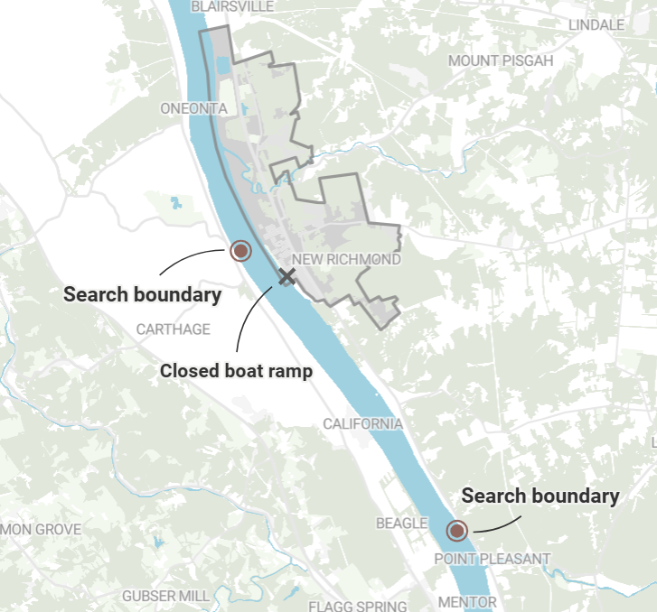Kayaker still missing after dayslong search on Ohio River. See rescue map