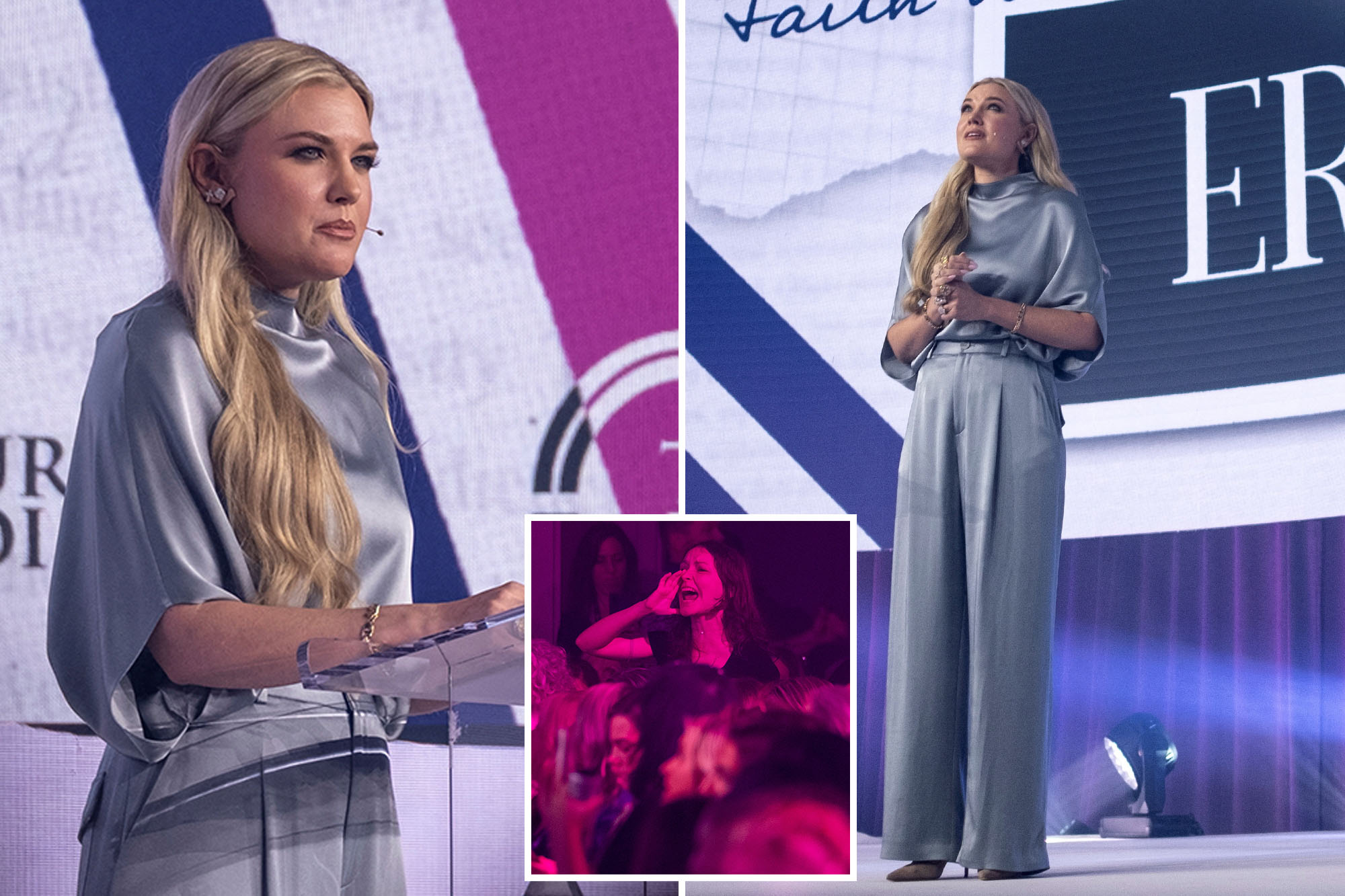 Heckler derails Erika Kirk speech at annual Turning Point USA women’s ...