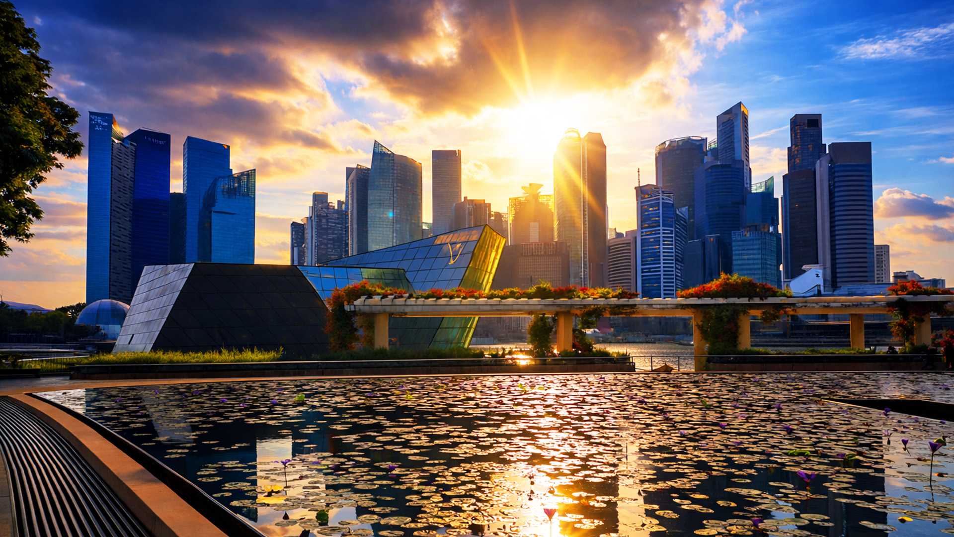 A sunset walk along Singapore’s Marina Bay waterfront (4K)