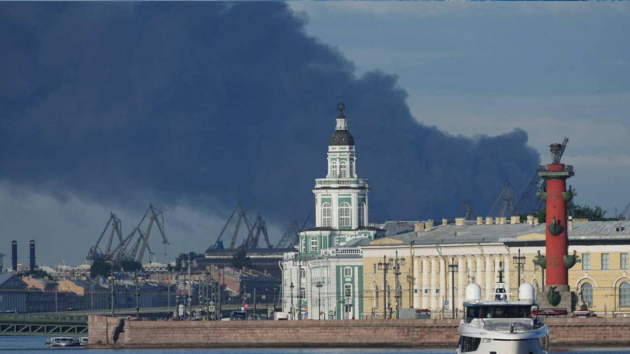 Watch: Ukrainian drones strike near St Petersburg again; Russia claims ...
