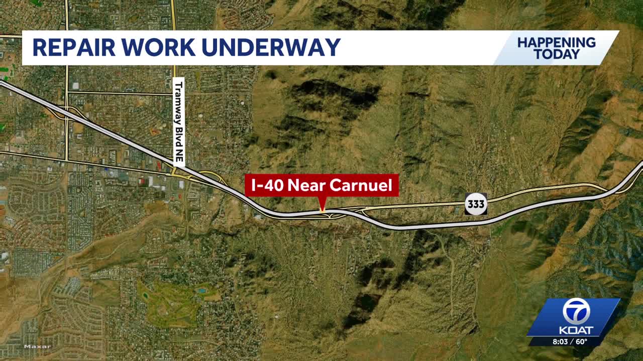 Bridge work at eastbound I-40 in Carnuel