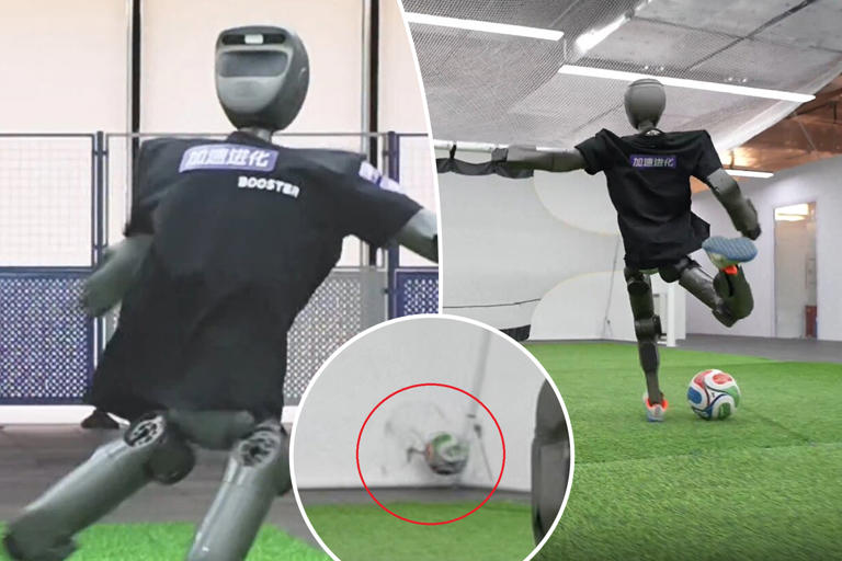 Robot soccer player that will likely render humans obsolete kicks ball ...