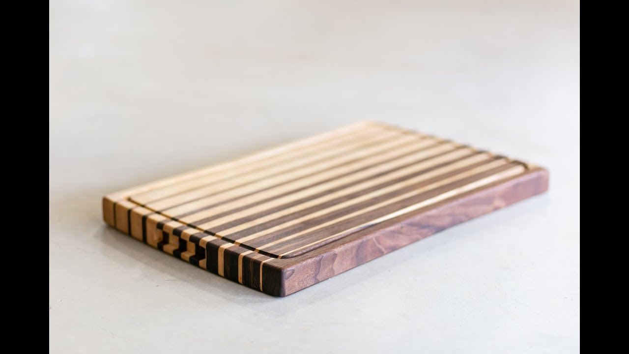 Craft a gorgeous edge-grain cutting board with walnut and maple