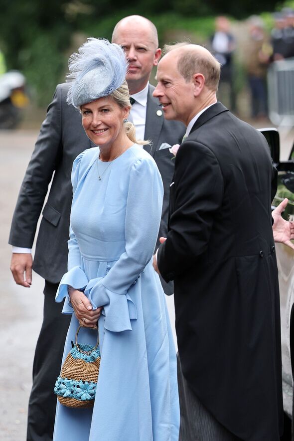 Duchess Sophie wows in blue as she arrives at Peter Phillips' and ...