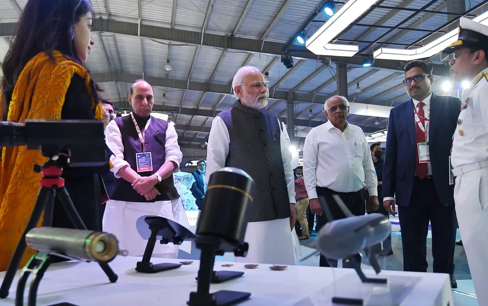 PM Modi reviews Zorawar light tank, laser weapon in Hazira