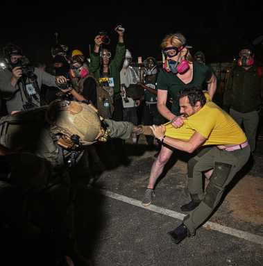 Delaney Hall chaos returns: ICE clashes with protesters, photographer ...