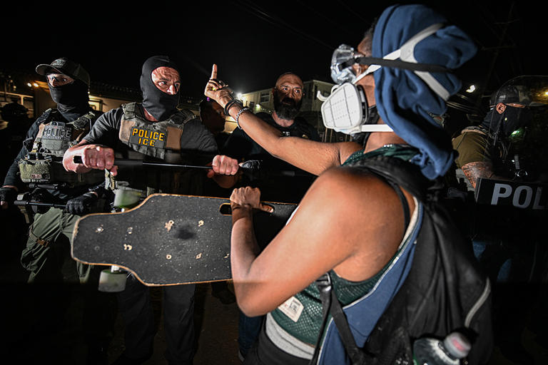 Delaney Hall chaos returns: ICE clashes with protesters, photographer ...