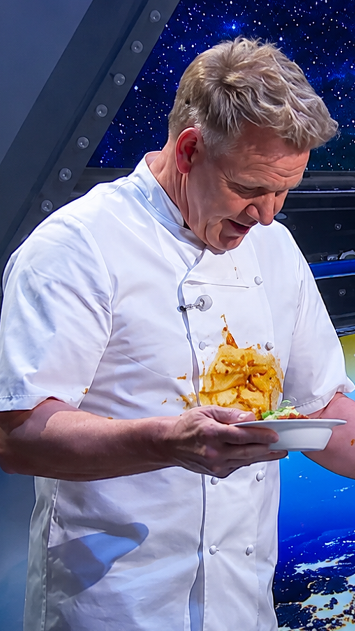 A playful food fight breaks out during the space-themed test